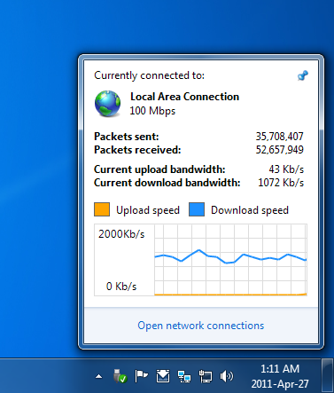 Sleek Network Activity Indicator for Windows 7
